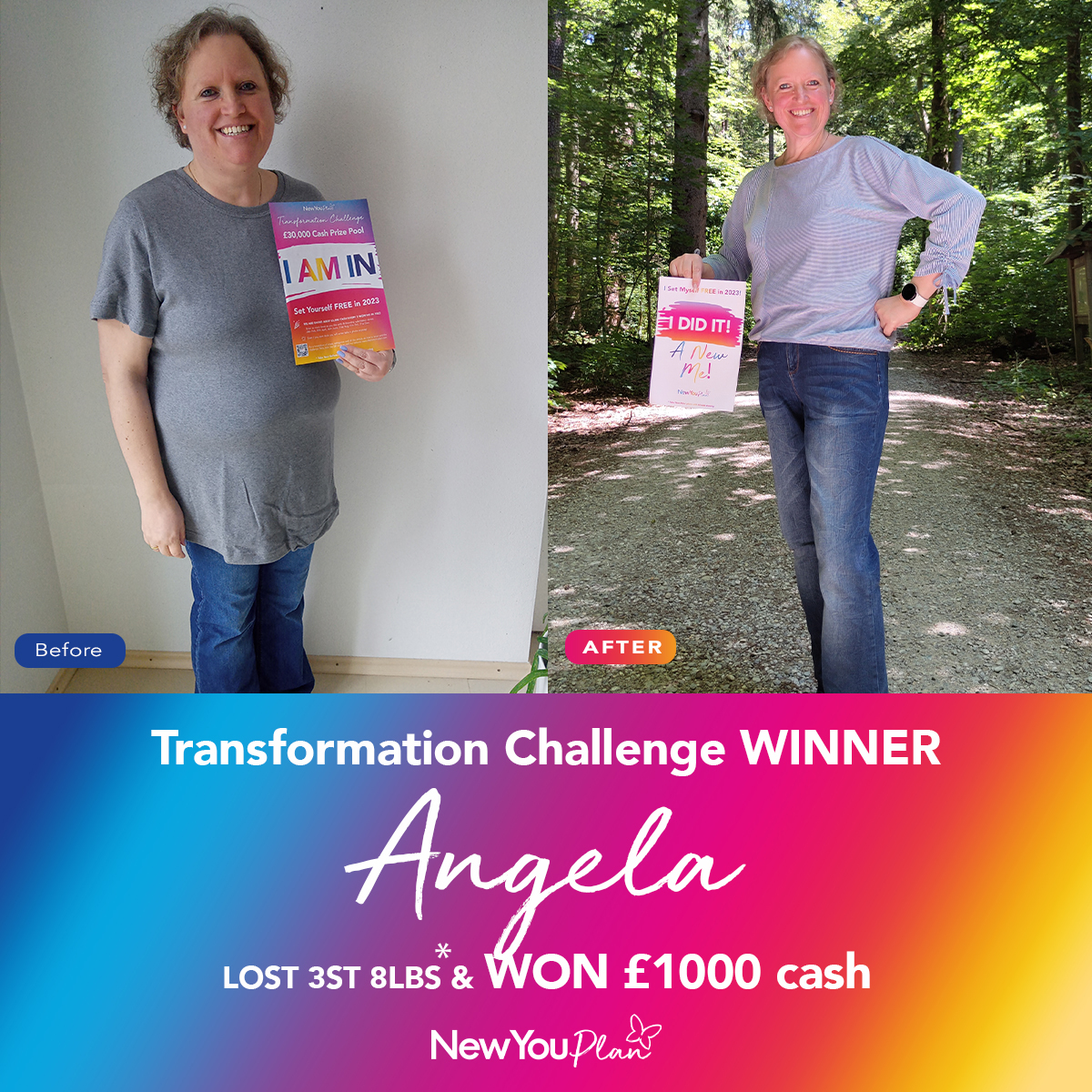 TRANSFORMATION CHALLENGE WINNER: Angela Lost 3st 8lbs* & WON £1000 Cash ...