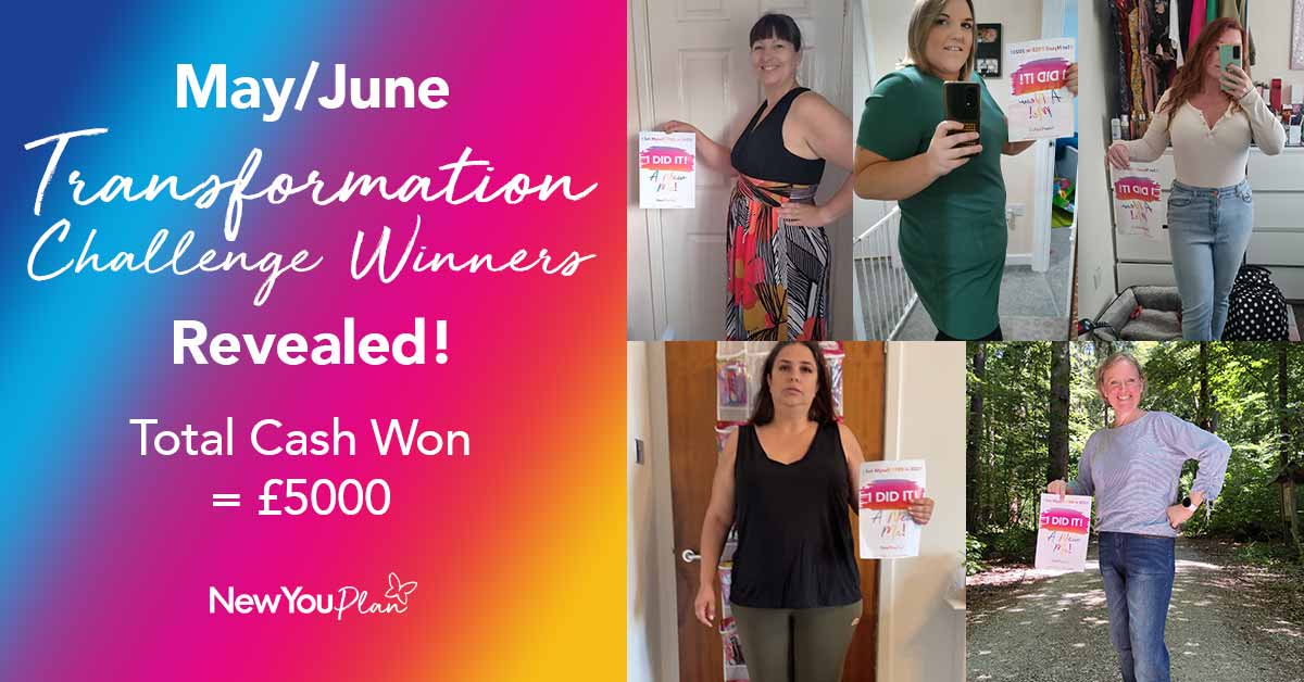 Our May/June Transformation Challenge Winners- x5 £1000 Cash Prizes - The New You Plan