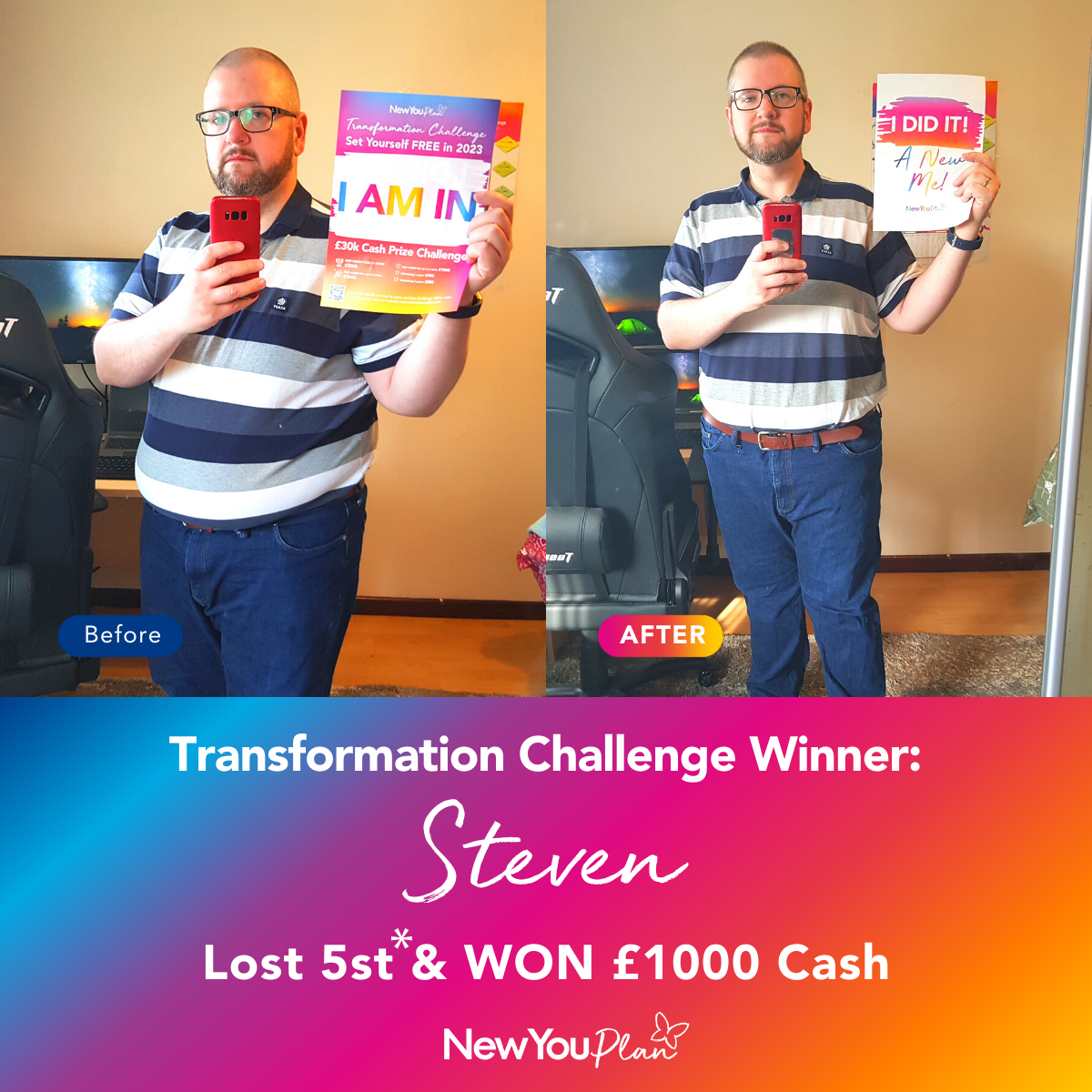 TRANSFORMATION CHALLENGE WINNER: Steven Lost 5 Stone* & WON £1000 Cash ...