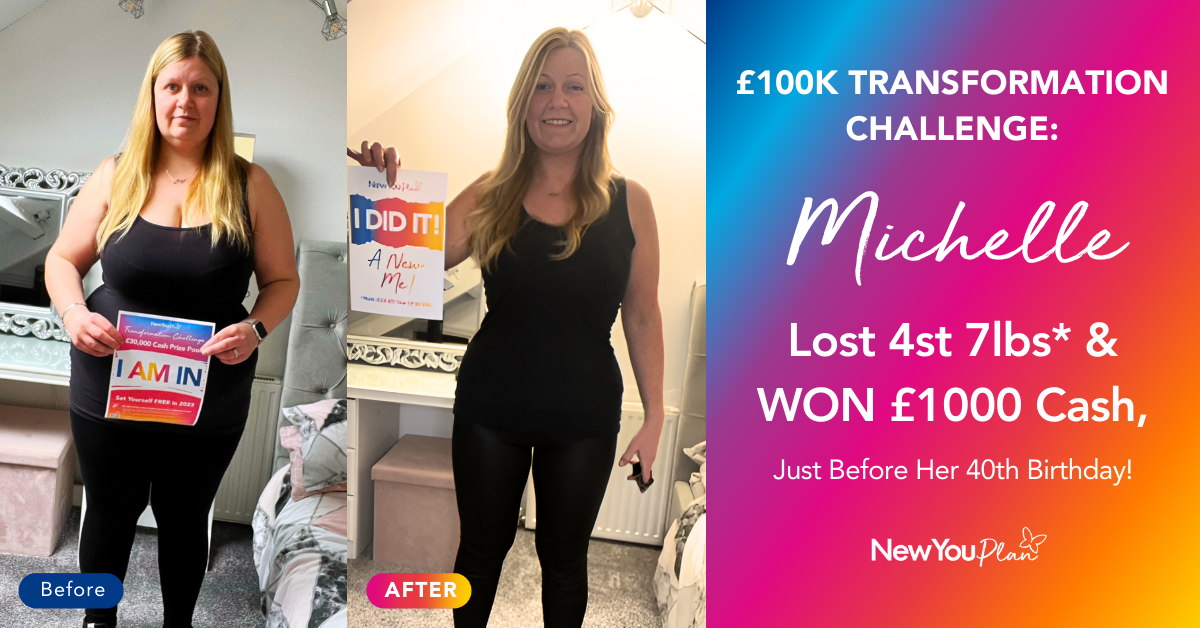 £100K TRANSFORMATION CHALLENGE: Michelle Lost 4st 7lbs* & WON £1000 Cash, Just Before Her 40th ...